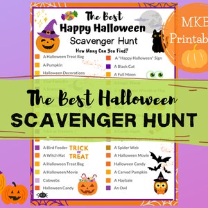 Halloween Scavenger Hunt Printable - Instant Digital Download - Kids ...