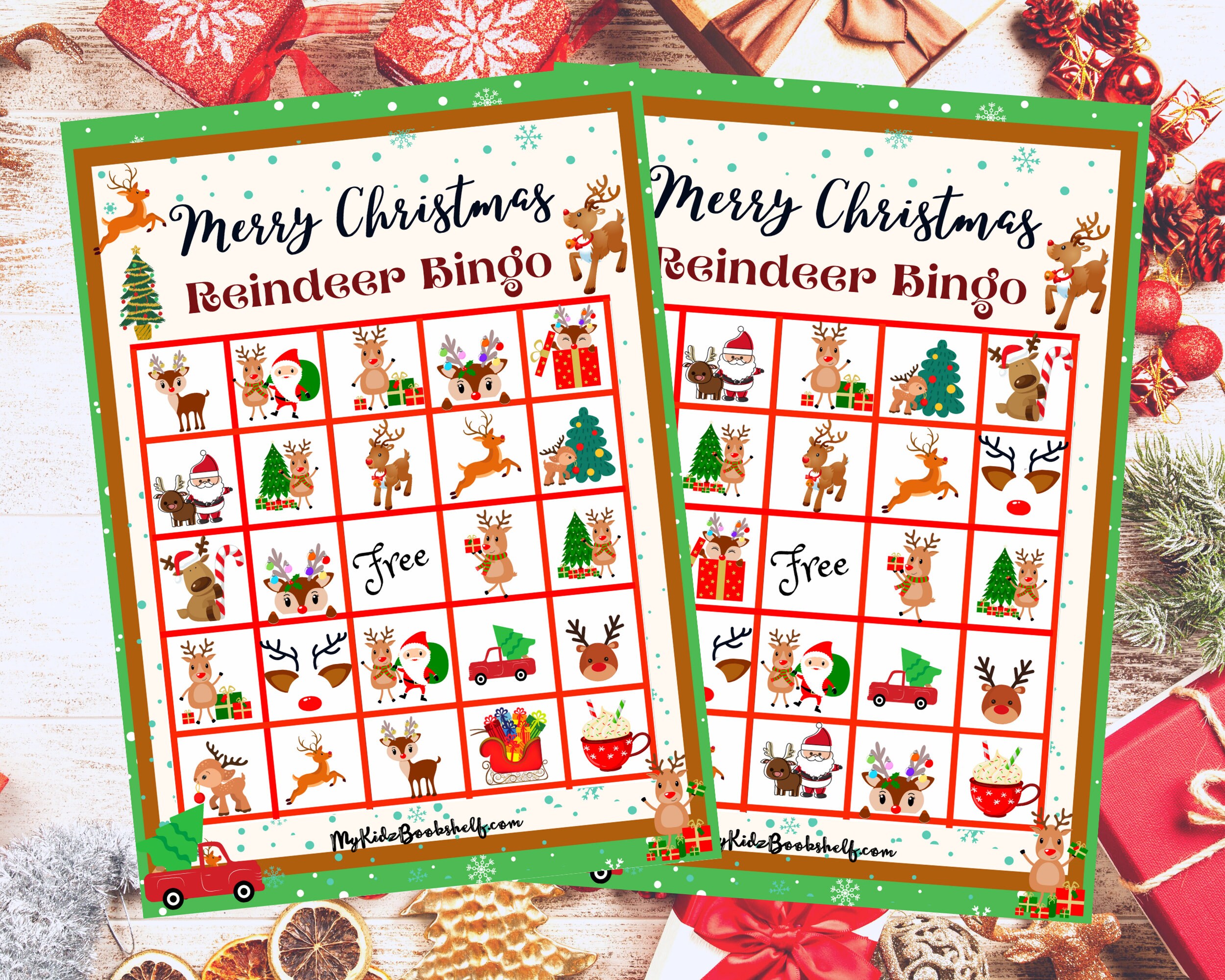 Merry Christmas Reindeer Bingo -instant Digital Download- Kids Rudolph ...
