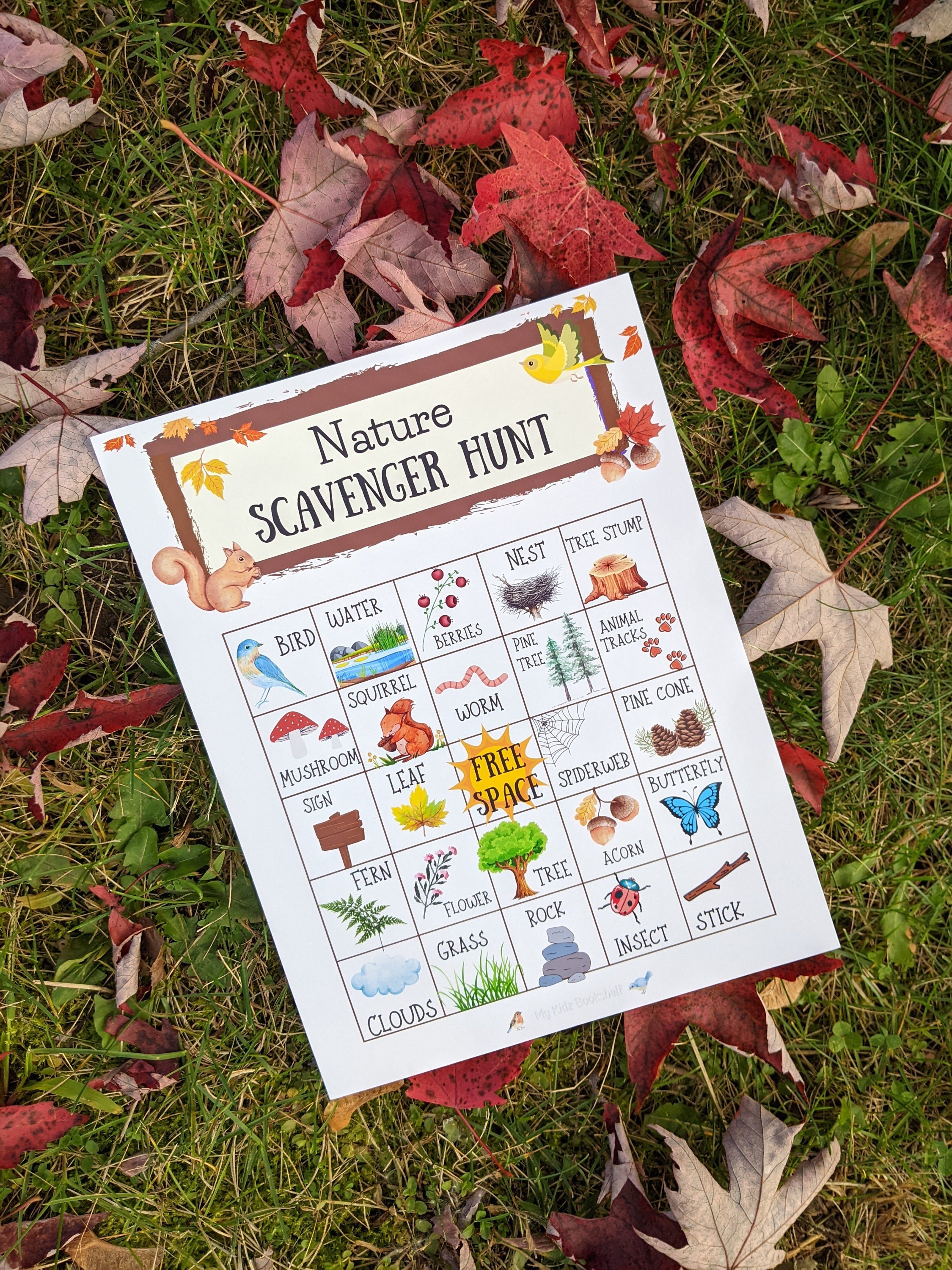 Printable Outdoor Nature Scavenger Hunt Game / I Spy Game Fun Hiking ...