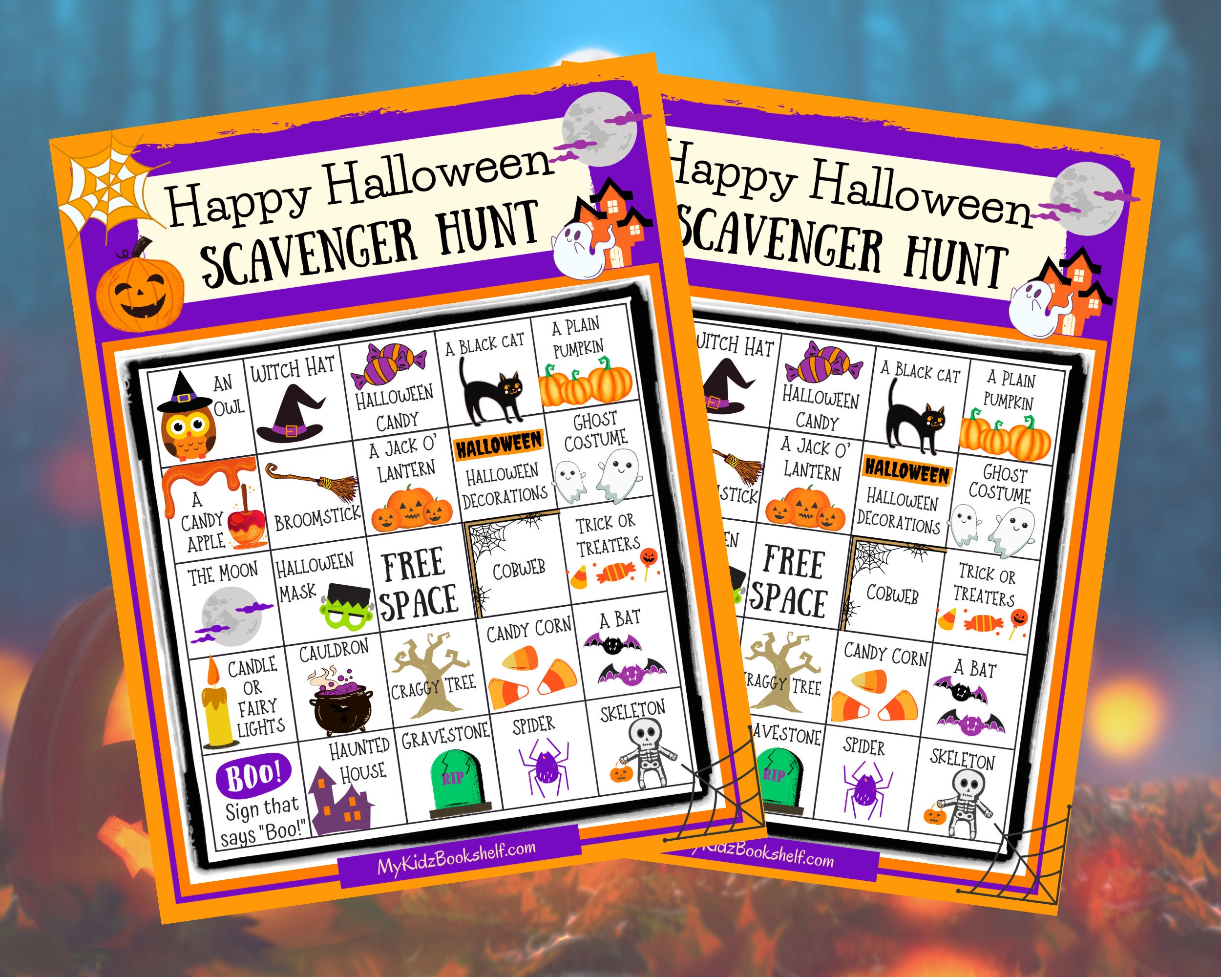 Happy Halloween Scavenger Hunt Bingo - Instant Digital Download Fall ...