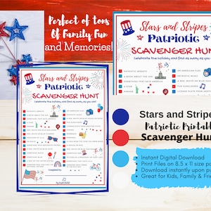 Patriotic Scavenger Hunt Digital Download U.S.A. America Memorial Day ...