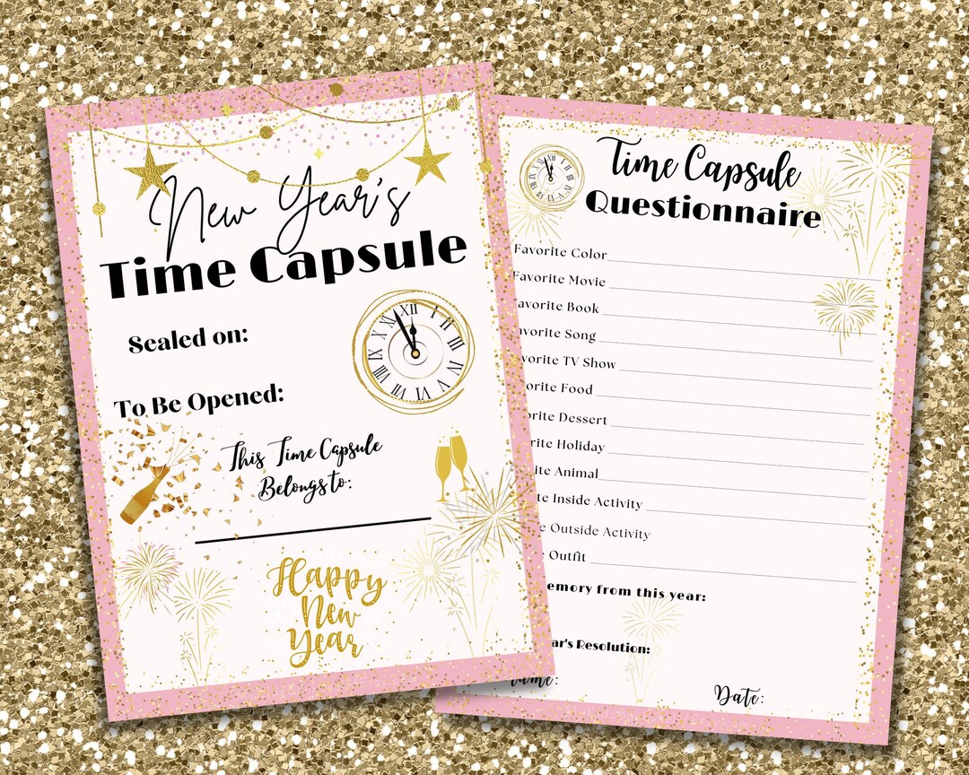Happy New Year Time Capsule Printable Questionnaire - Instant Digital ...