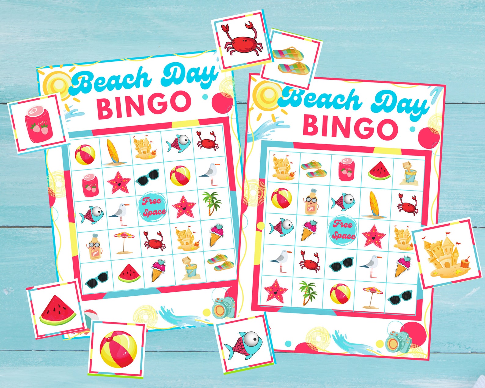Beach Day Printable Bundle - Instant Digital Download Packing List ...