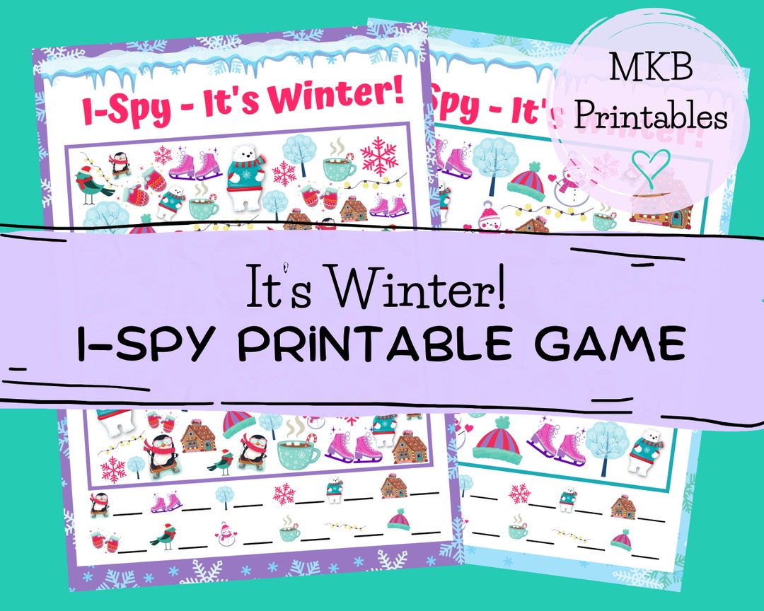 Winter I Spy Printable Games / 5 Different Pages Easy - Harder ...