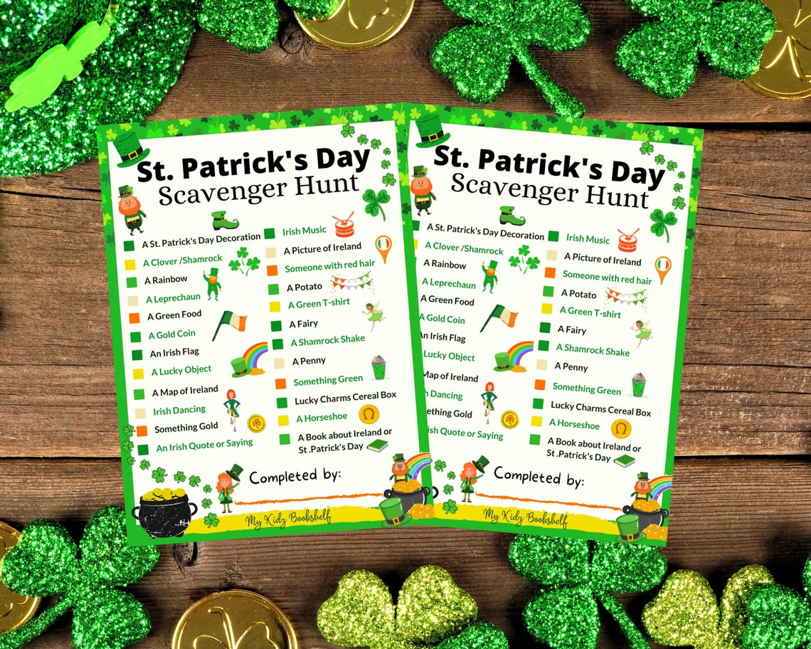 Happy St. Patrick's Day Scavenger Hunt-instant Digital Download Family ...