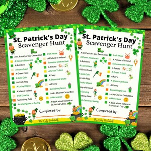 Happy St. Patrick's Day Scavenger Hunt-instant Digital Download Family ...