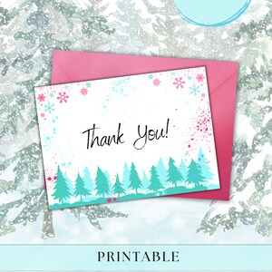 Winter Wonderland Printable Thank You Card / Instant Digital Download ...
