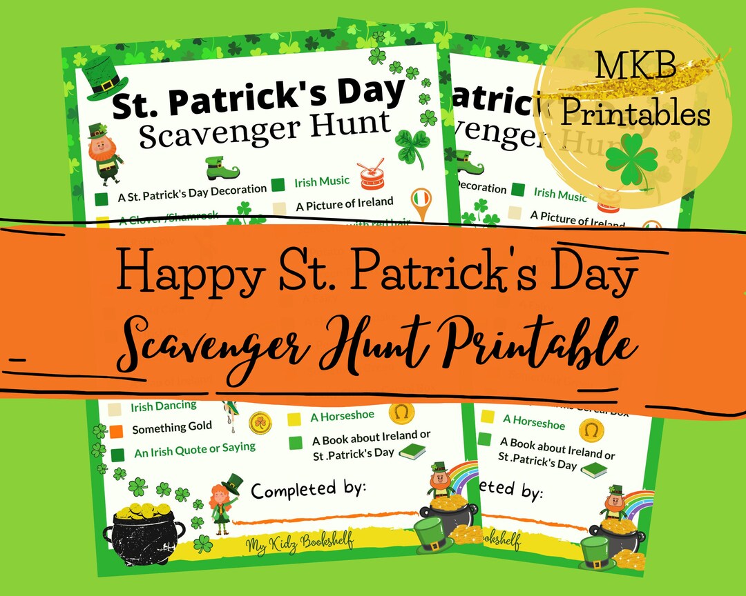 Happy St. Patrick's Day Scavenger Hunt-instant Digital Download Family ...