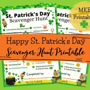 Happy St. Patrick's Day Scavenger Hunt-instant Digital Download Family ...