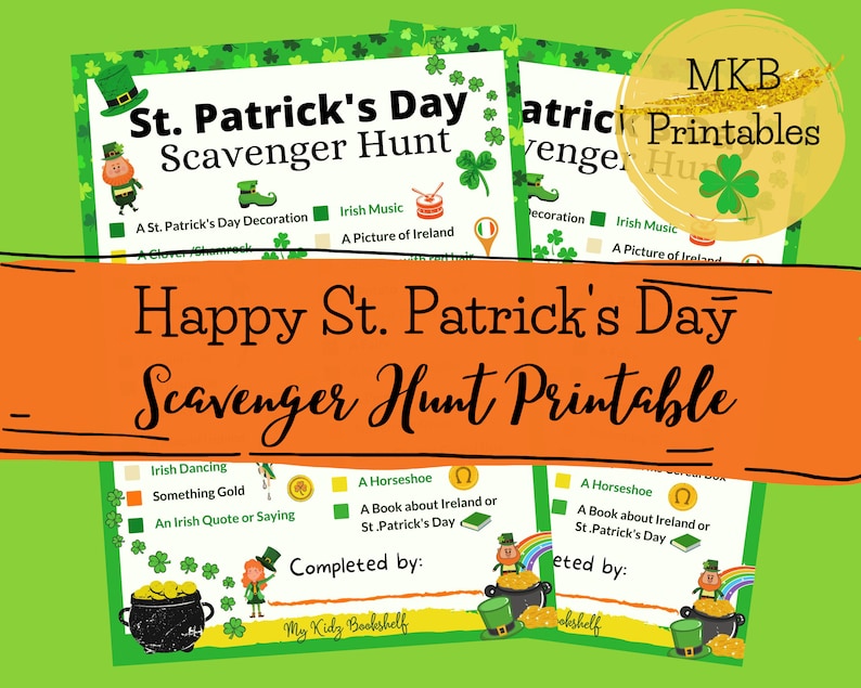 Happy St. Patrick's Day Scavenger Hunt-instant Digital Download Family ...