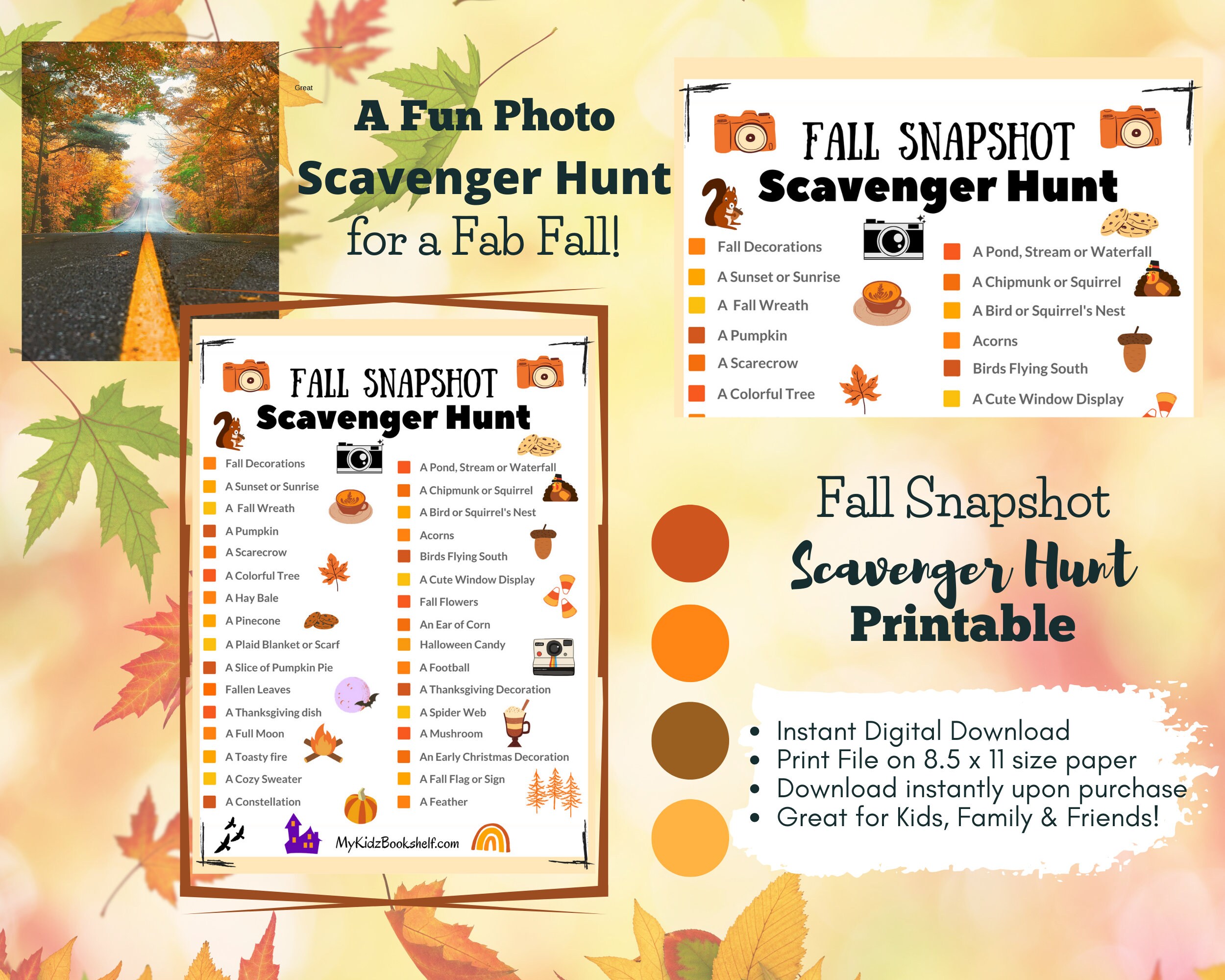 The Best Fun Fall Scavenger Hunt I Spy Instant Digital Download Kids ...