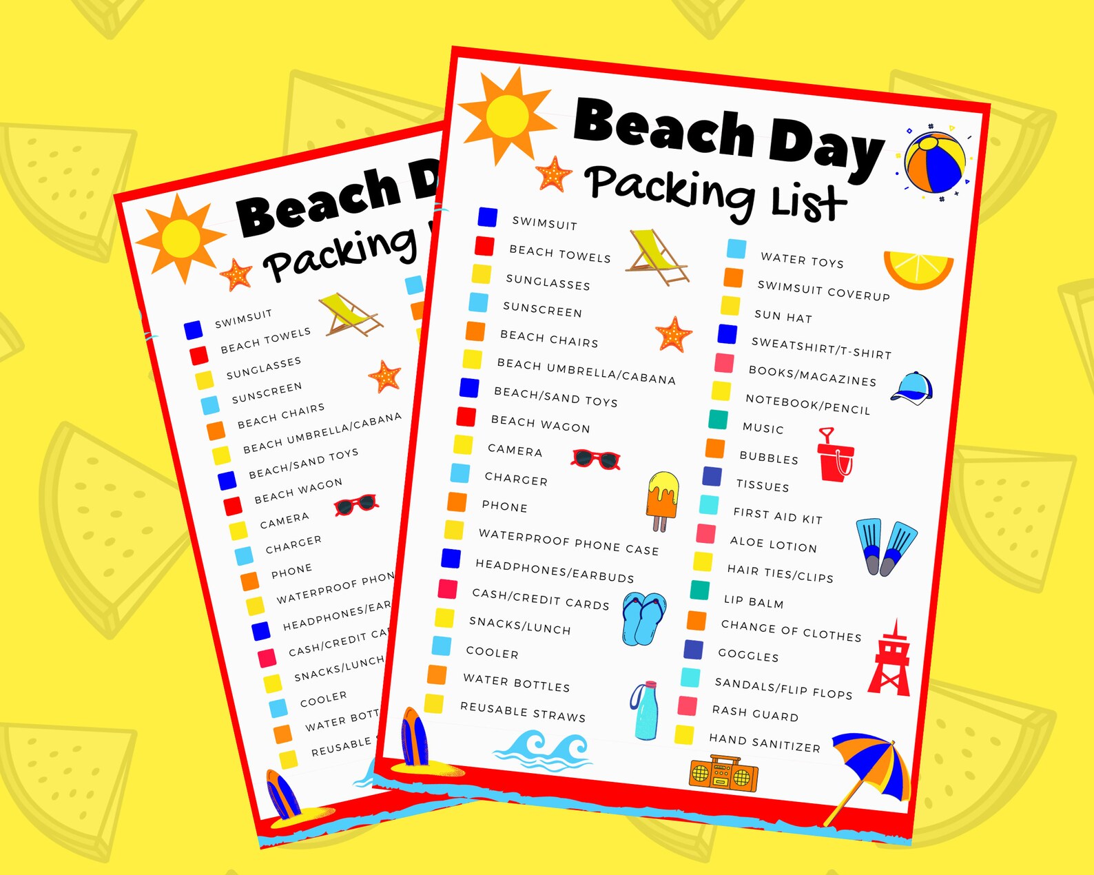 Beach Day Packing List - Fun in the Sun Checklist Printable/ Great for ...