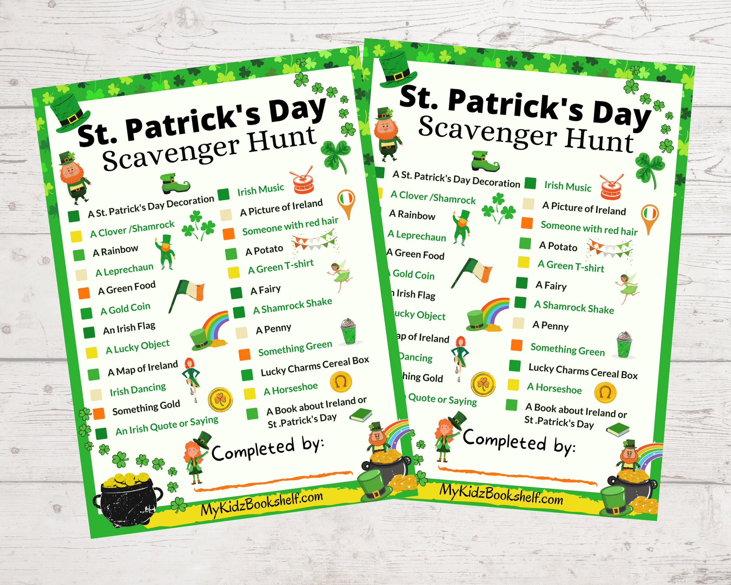 Happy St. Patrick's Day Scavenger Hunt-instant Digital - Etsy