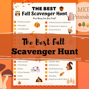 The Best Fun Fall Scavenger Hunt I Spy Instant Digital Download Kids ...