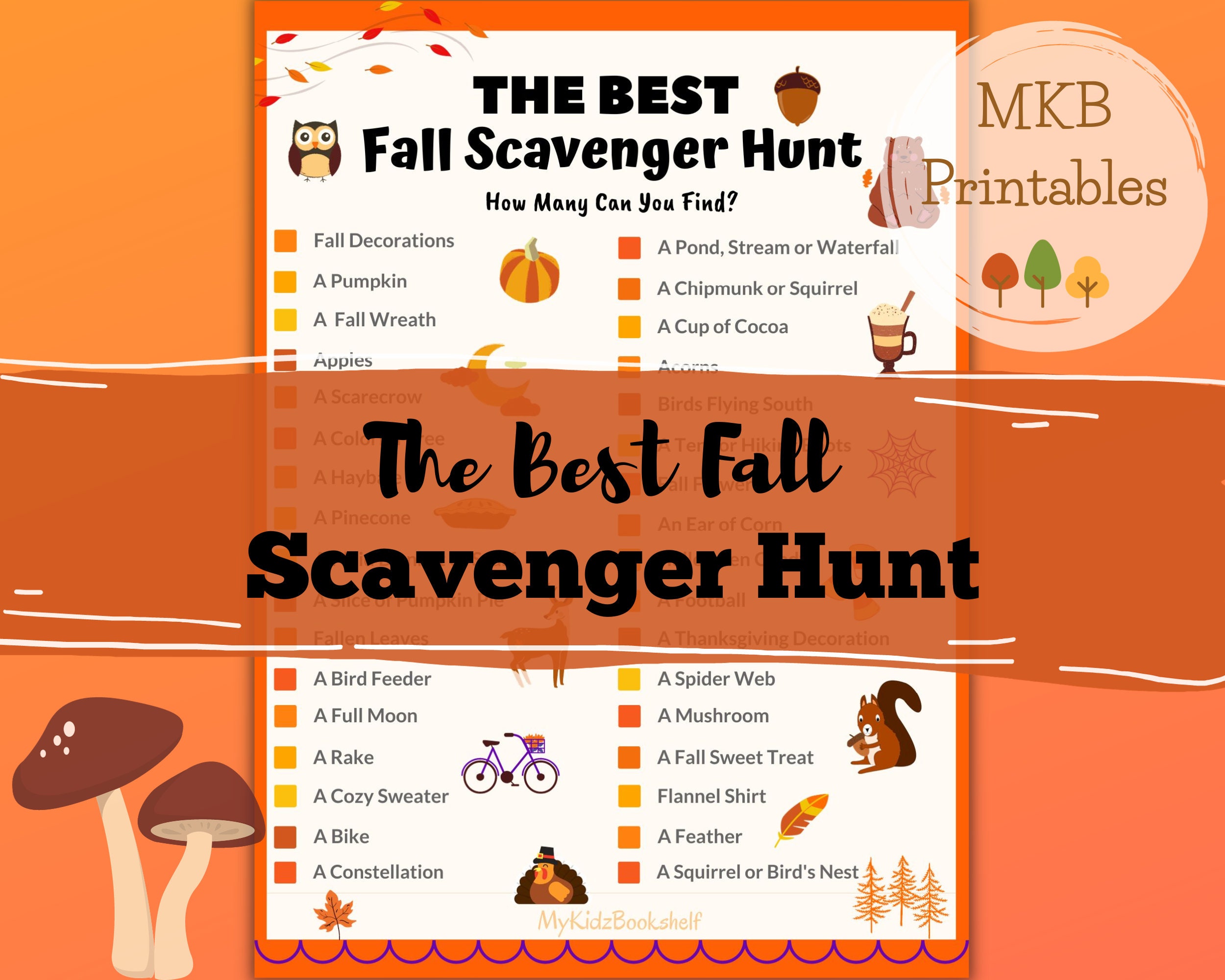 The Best Fun Fall Scavenger Hunt I Spy Instant Digital Download Kids ...
