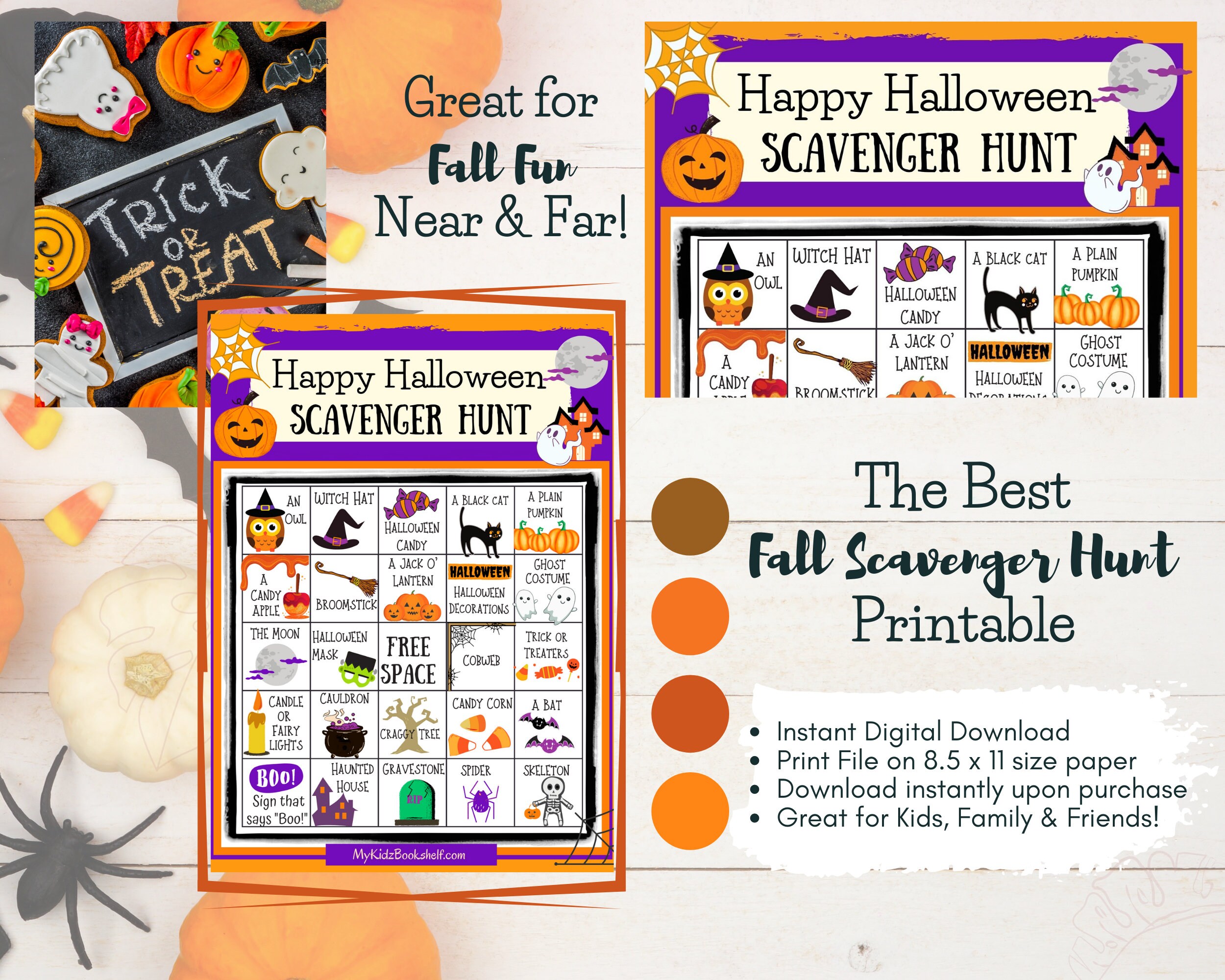 Happy Halloween Scavenger Hunt Bingo - Instant Digital Download Fall ...