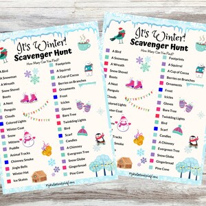 Winter Snowy Day Printable Scavenger Hunt I Spy Style Party Game Fun ...