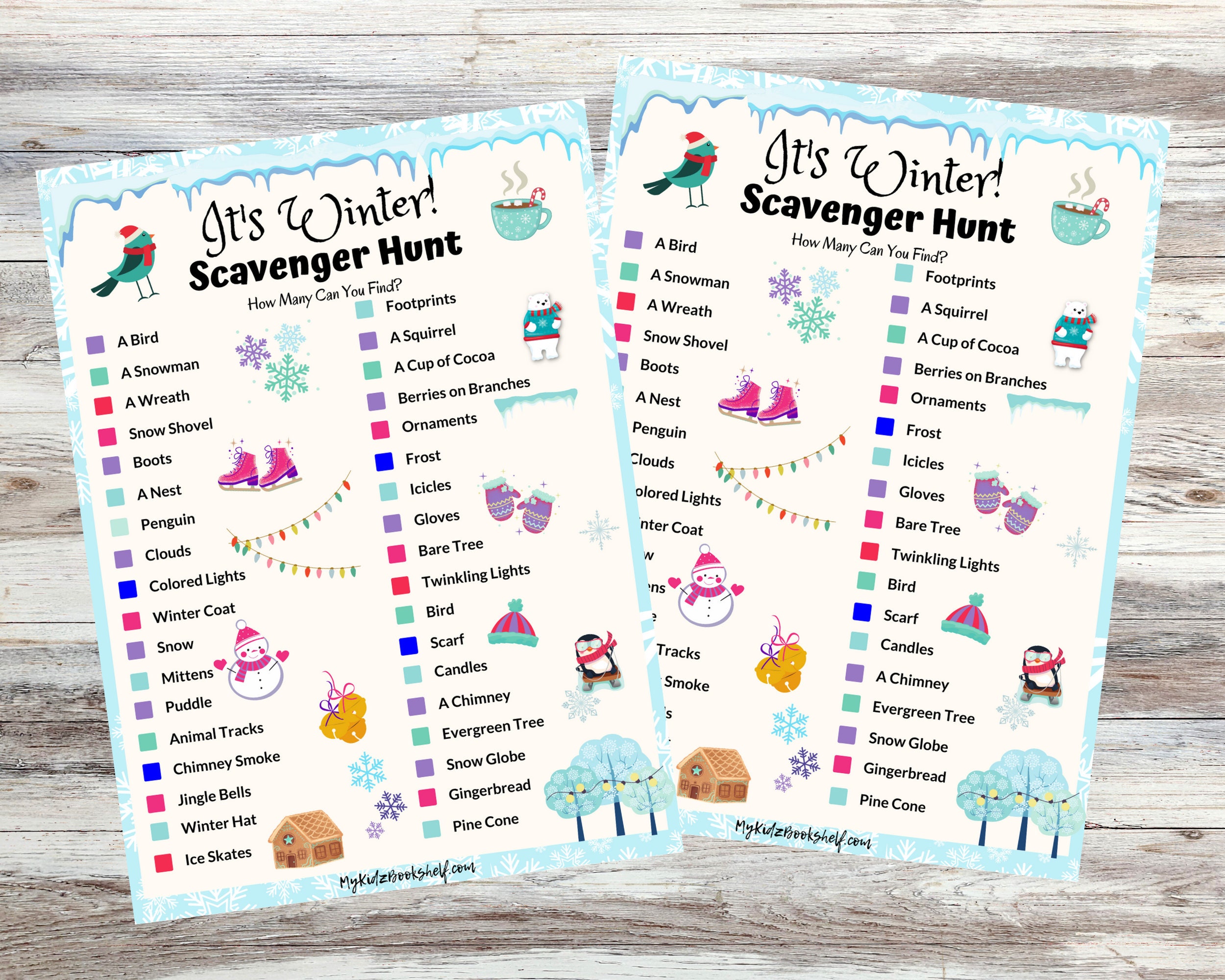 Winter Snowy Day Printable Scavenger Hunt I Spy Style Party Game Fun ...
