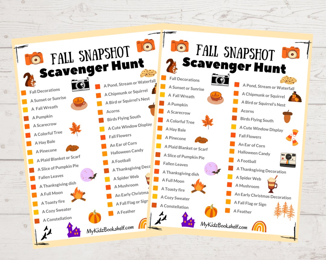 The Best Fun Fall Scavenger Hunt I Spy Instant Digital Download Kids ...