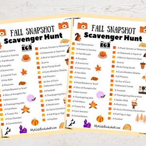 The Best Fun Fall Scavenger Hunt I Spy Instant Digital Download Kids ...