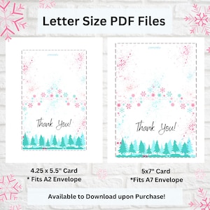 Winter Wonderland Printable Thank You Card / Instant Digital Download ...