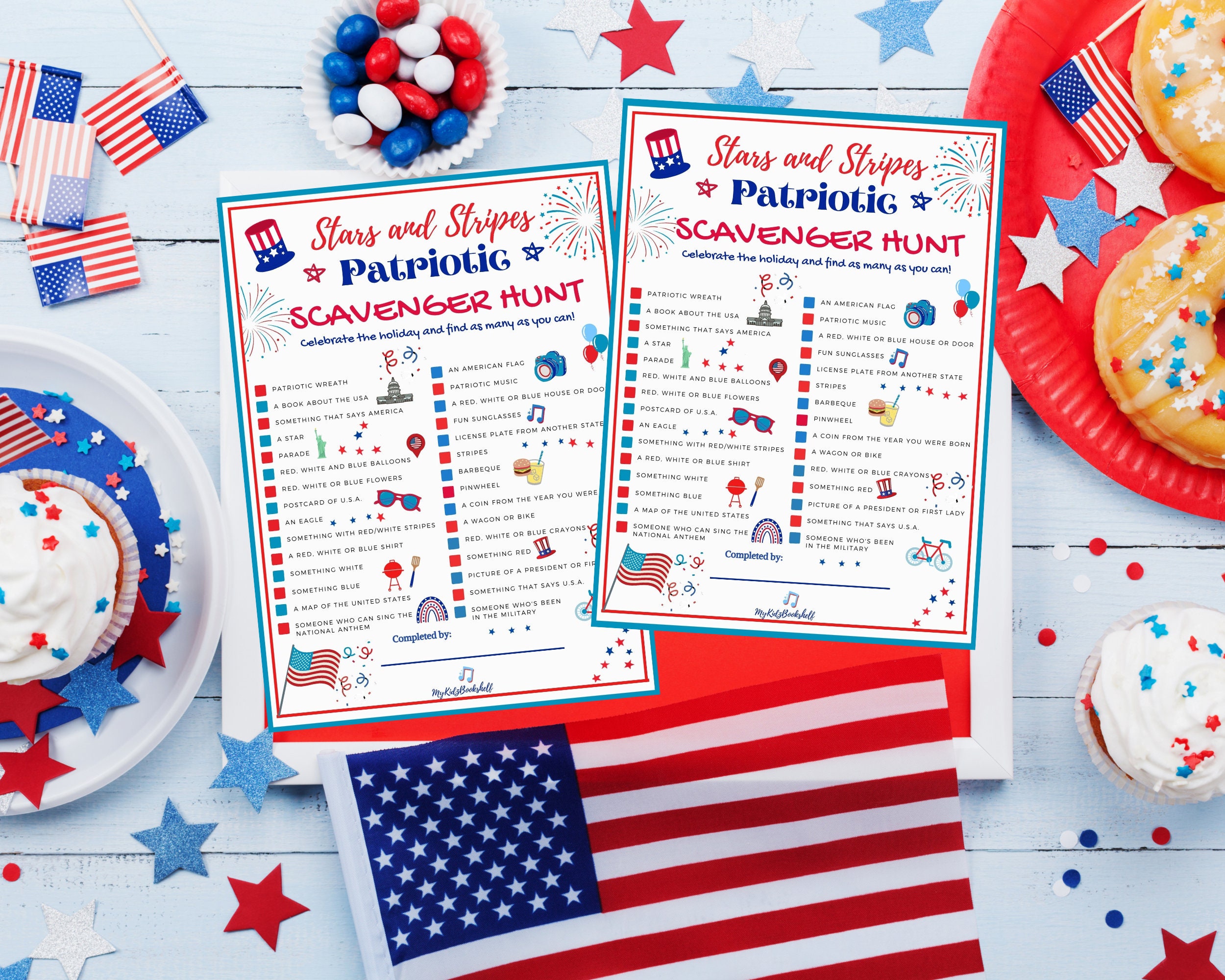 Patriotic Scavenger Hunt Digital Download U.S.A. America Memorial Day ...