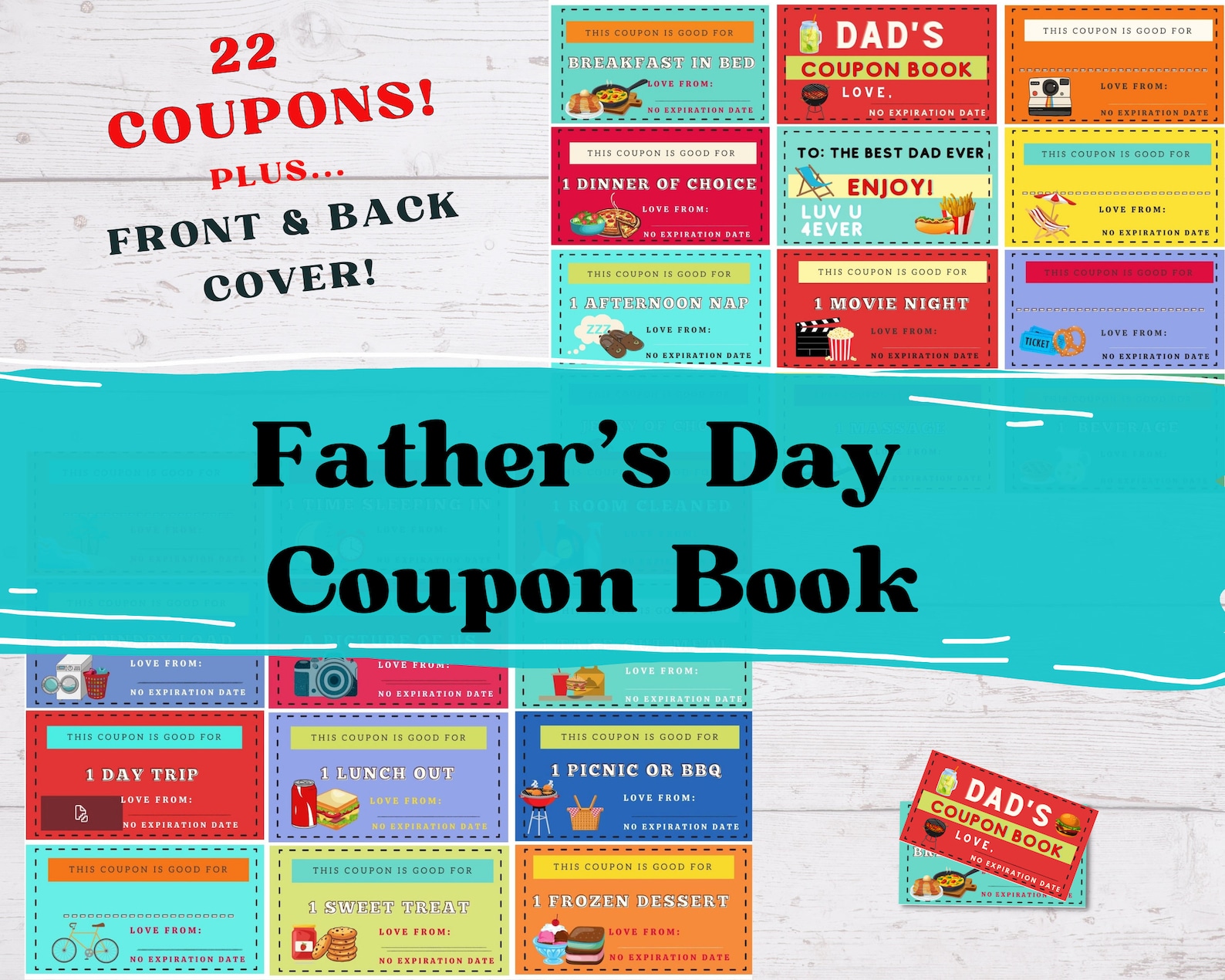 Printable Father's Day Coupon / Instant Digital Download / Coupons for ...