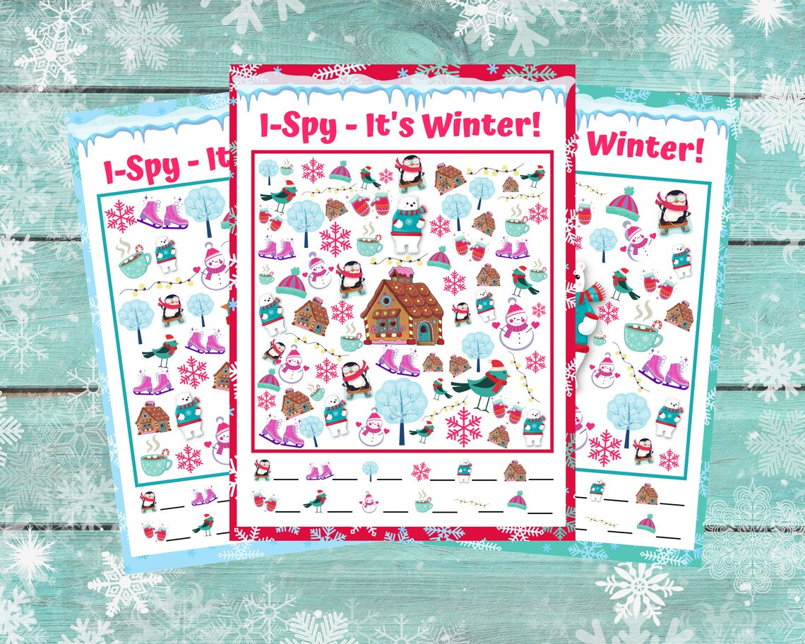 Winter I Spy Printable Games / 5 Different Pages Easy - Harder ...
