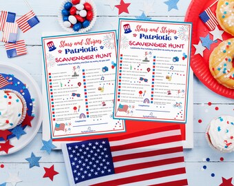 Printable Patriotic Scavenger Hunt Game Memorial Day - Etsy