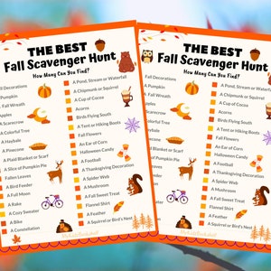 The Best Fun Fall Scavenger Hunt I Spy Instant Digital Download Kids ...