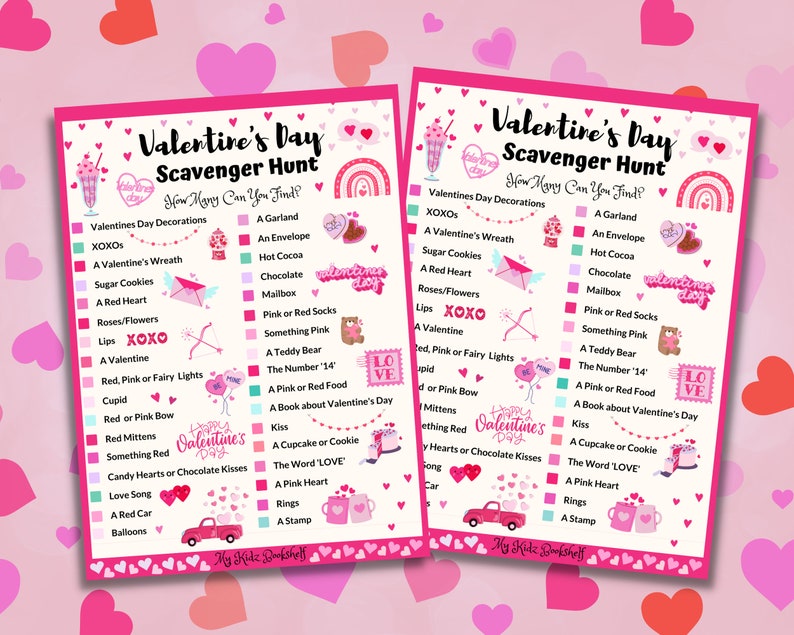 Happy Valentine's Day Scavenger Hunt - Instant Digital Download Kids ...