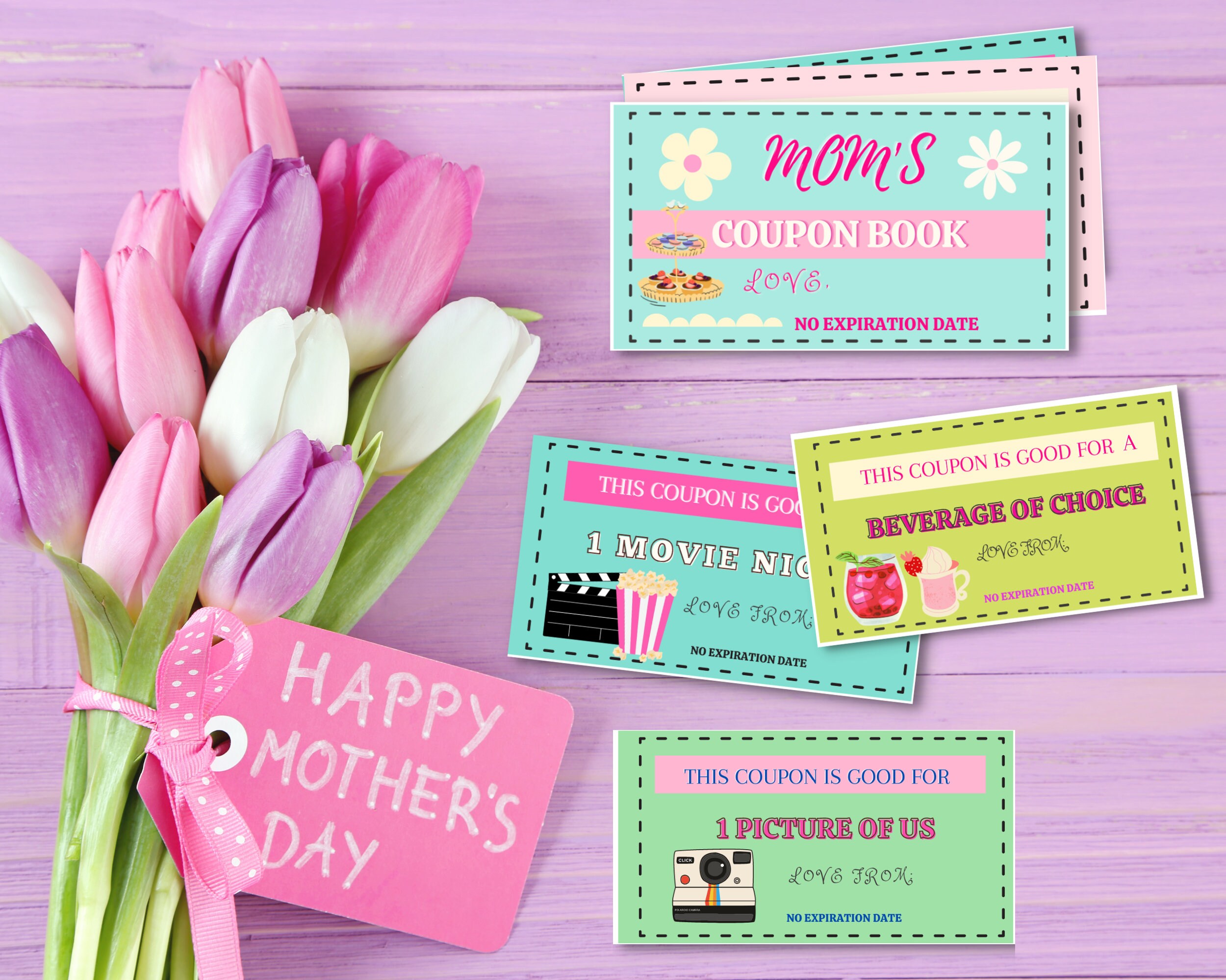 Happy Mother's Day Coupon Book Gift -instant Digital Download ...