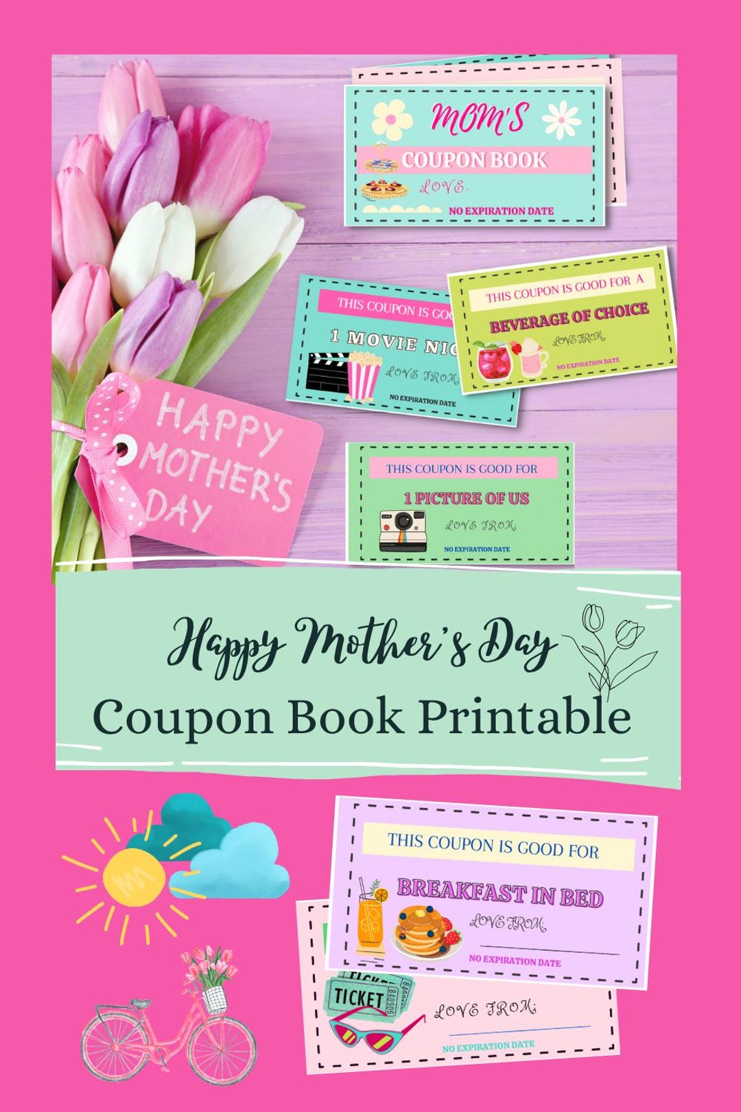 Happy Mother's Day Coupon Book Gift -instant Digital Download ...
