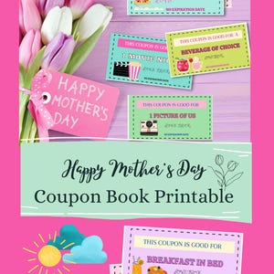Happy Mother's Day Coupon Book Gift -instant Digital Download ...
