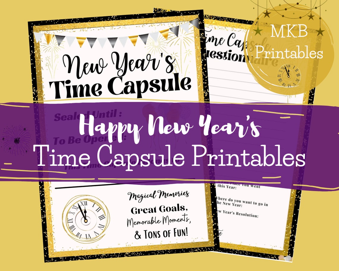 Happy New Year Time Capsule Printable Questionnaire Instant Digital ...