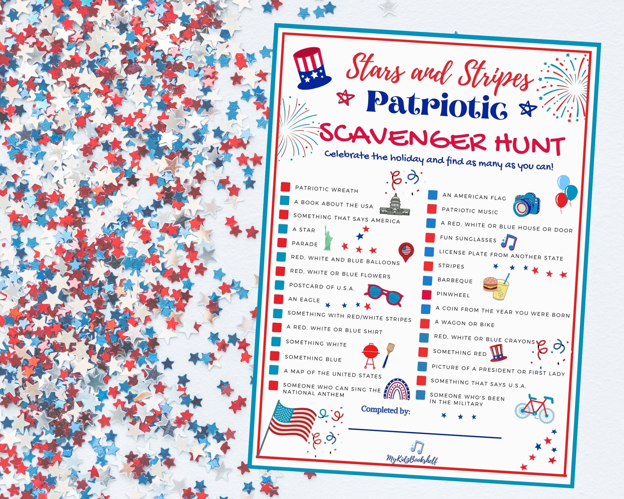 Patriotic Scavenger Hunt Digital Download U.S.A. America Memorial Day ...