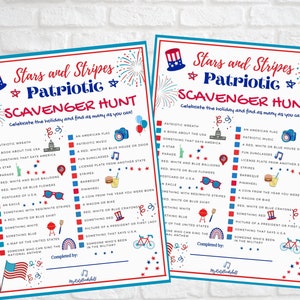 Patriotic Scavenger Hunt Digital Download U.S.A. America Memorial Day ...