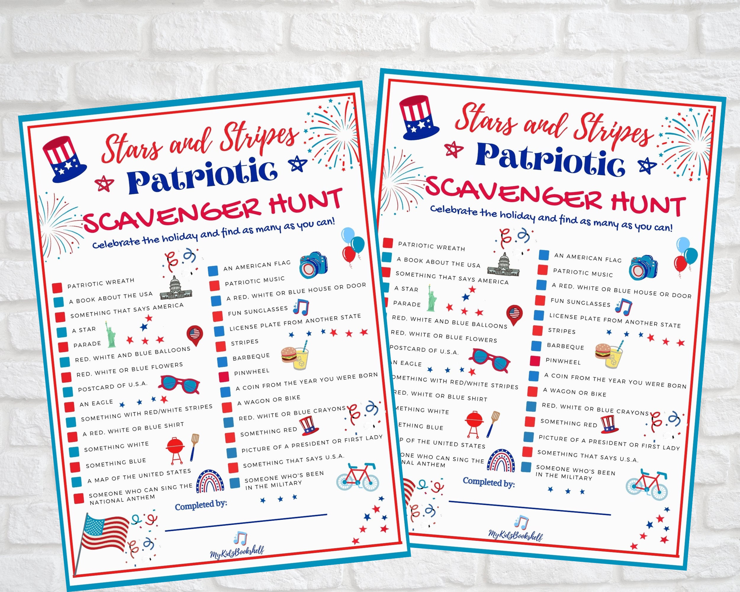Patriotic Scavenger Hunt Digital Download U.S.A. America Memorial Day ...