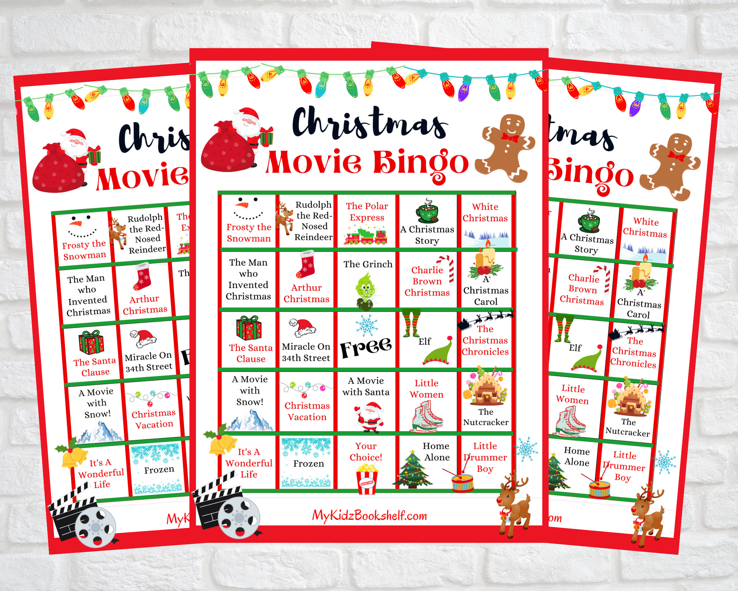 Merry Christmas Movie Holiday Bingo Game - Instant Digital Download ...
