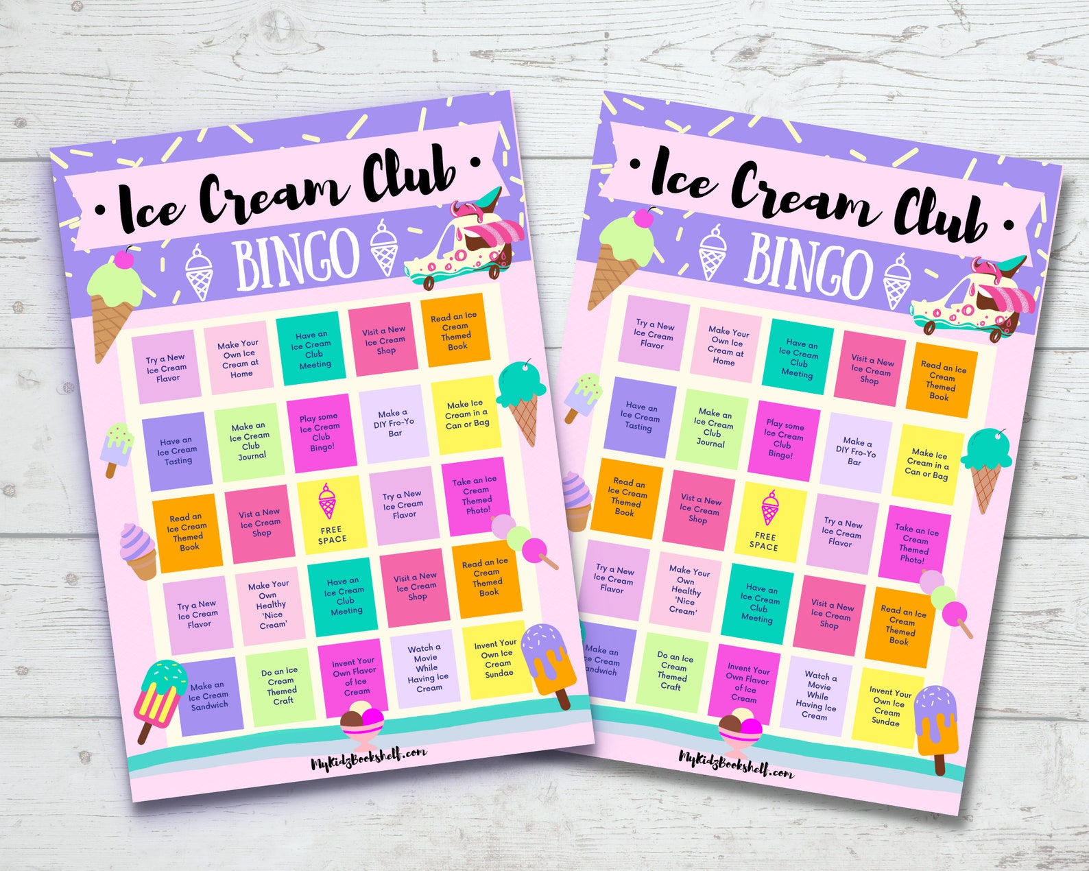 Ice Cream Bingo Activity Game for Kids- Instant Digital Download ...