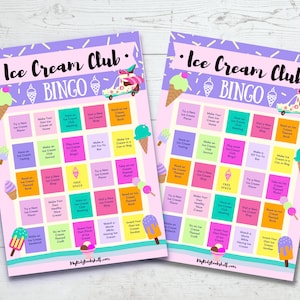Ice Cream Bingo Activity Game for Kids- Instant Digital Download ...
