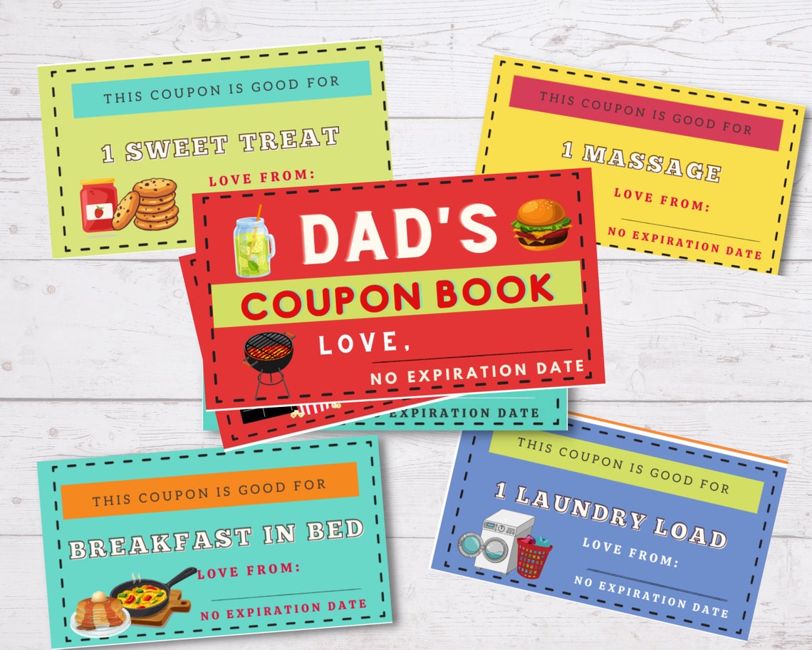 Printable Father's Day Coupon / Instant Digital Download / Coupons for ...