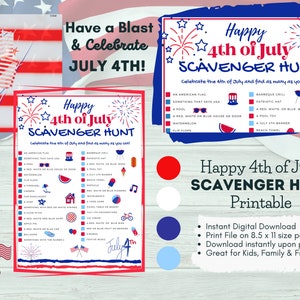 July 4th Treasure Hunt /happy Fourth Kids Fun Outdoor Activity ...