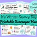 Winter Snowy Day Printable Scavenger Hunt I Spy Style Party Game Fun ...