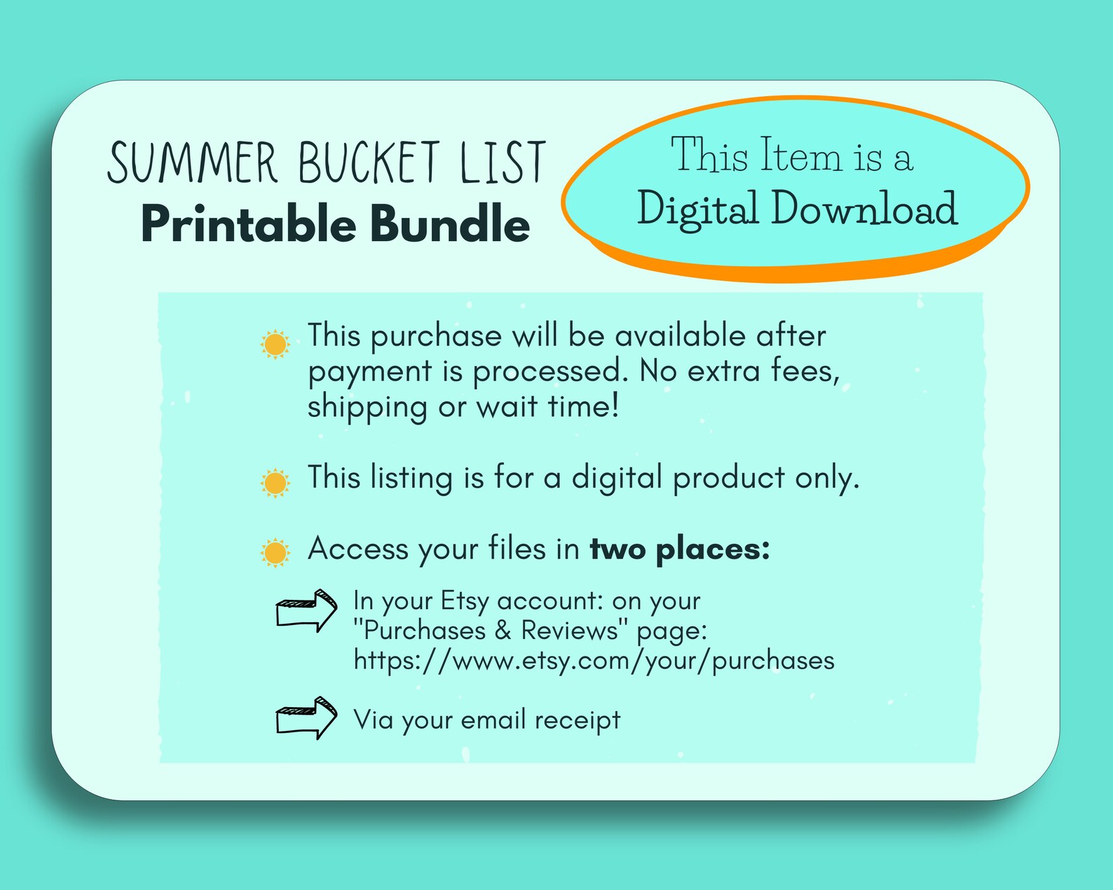 EDITABLE Summer Bucket List Printable Bundle - Instant Digital Download ...