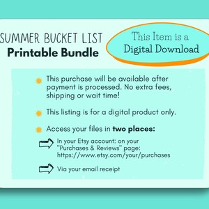EDITABLE Summer Bucket List Printable Bundle - Instant Digital Download ...