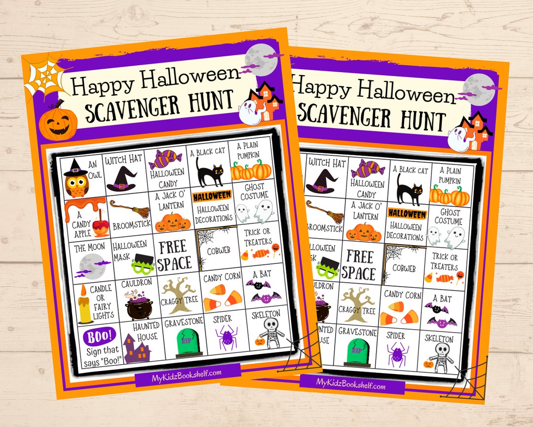 Happy Halloween Scavenger Hunt Bingo Instant Digital Download Fall ...