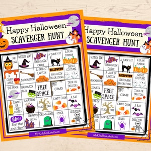 Happy Halloween Scavenger Hunt Bingo - Instant Digital Download Fall ...