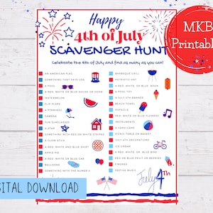 EDITABLE 4th of July Scavenger Hunt Bundle | Instant Digital Download ...