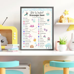 Winter Snowy Day Printable Scavenger Hunt I Spy Style Party Game Fun ...